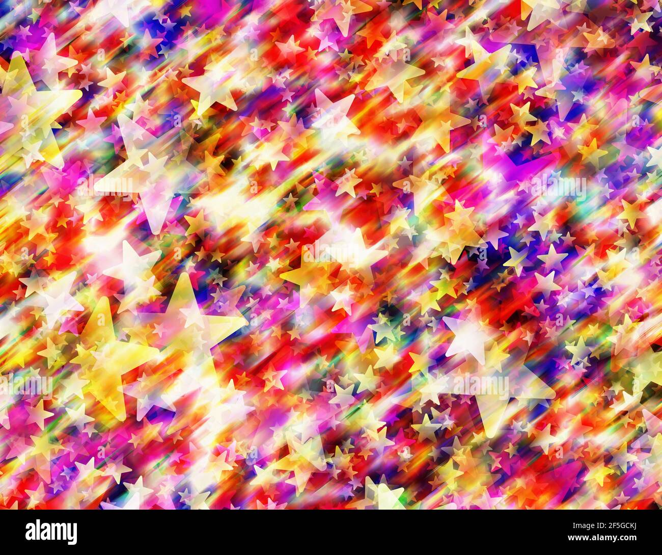 many multicolored flying stars background. holiday symbol Stock Photo ...