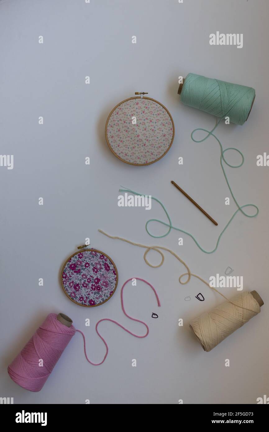 Three blue threads hi-res stock photography and images - Alamy