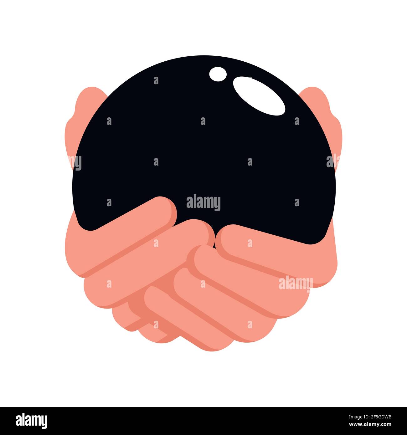 Vector hand and ball isolated on white background Stock Vector Image ...