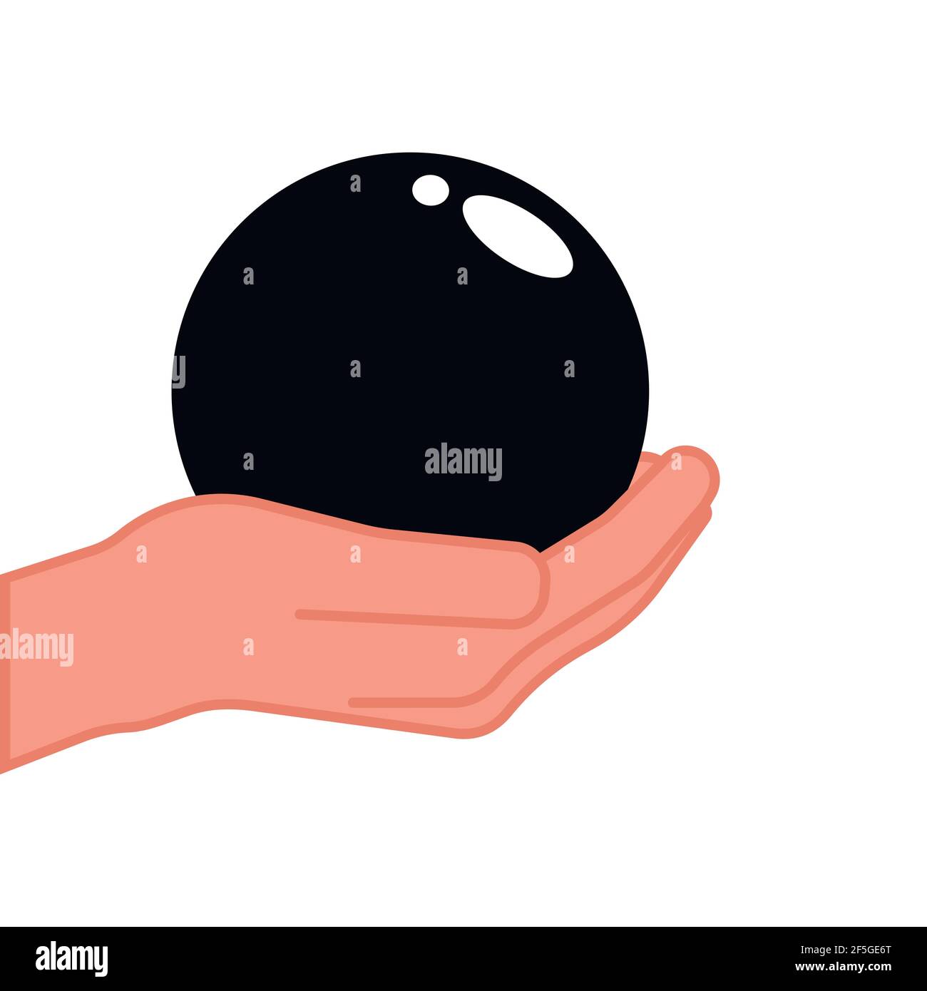 Vector hand and ball isolated on white background Stock Vector Image ...