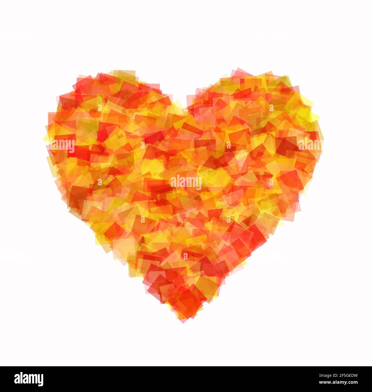 design heart from square particle on white background Stock Photo - Alamy