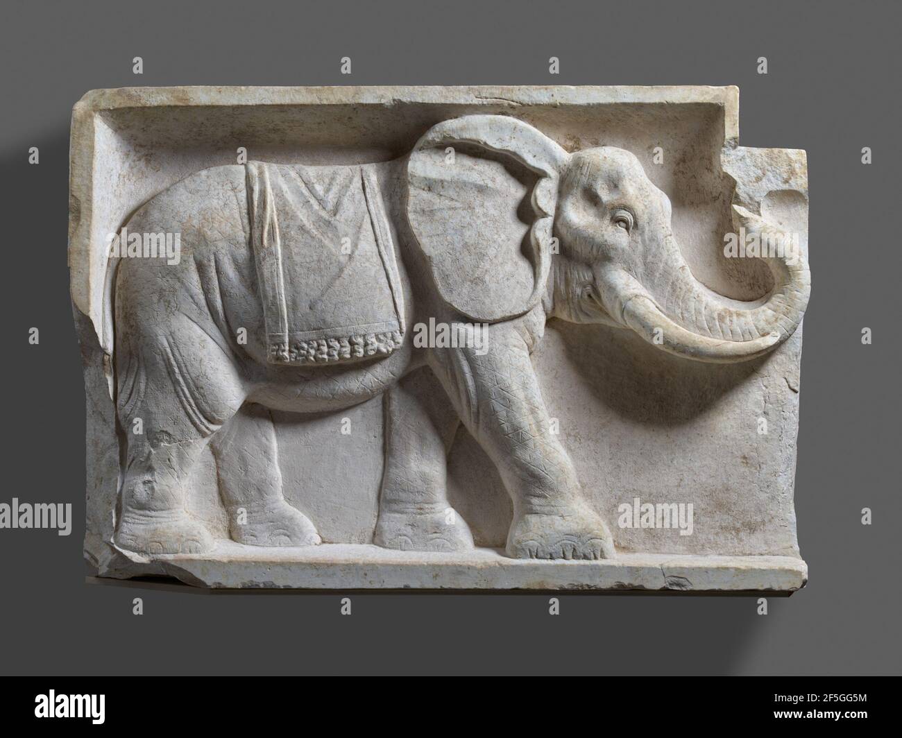 Left Member of a Pair of Architectural Reliefs with Elephants. Unknown ...