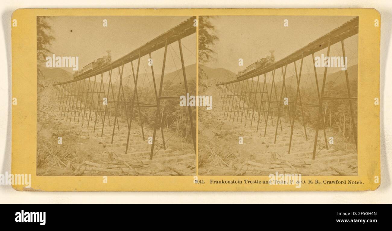 Frankenstein Trestle and Train, P. & O.R.R., Crawford Notch.. Benjamin ...