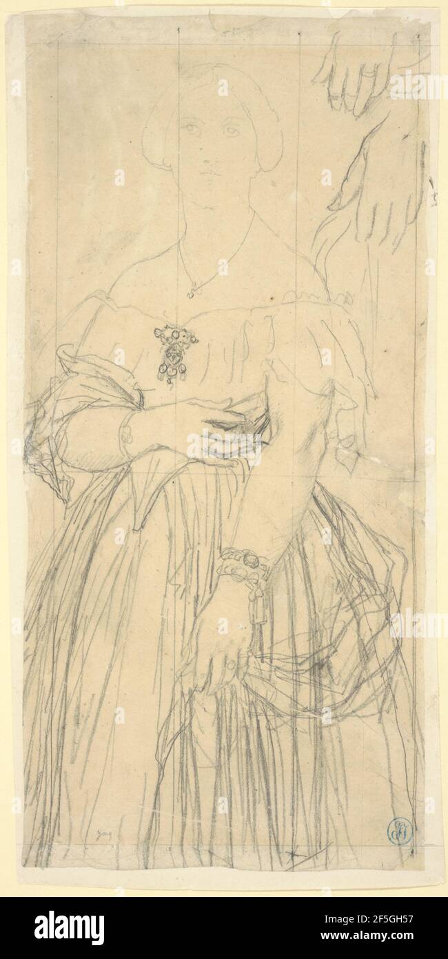 Study for the Dress and the Hands of Madame Moitessier. Jean-Auguste ...