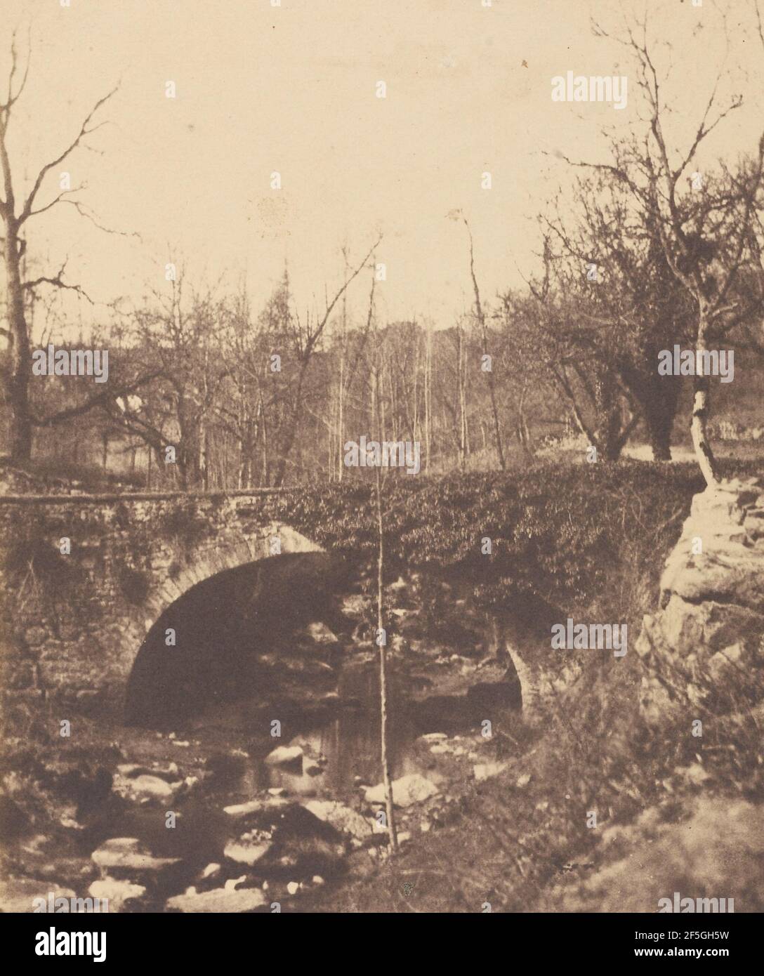 Country Landscape with Bridge and Stream Stock Photo - Alamy