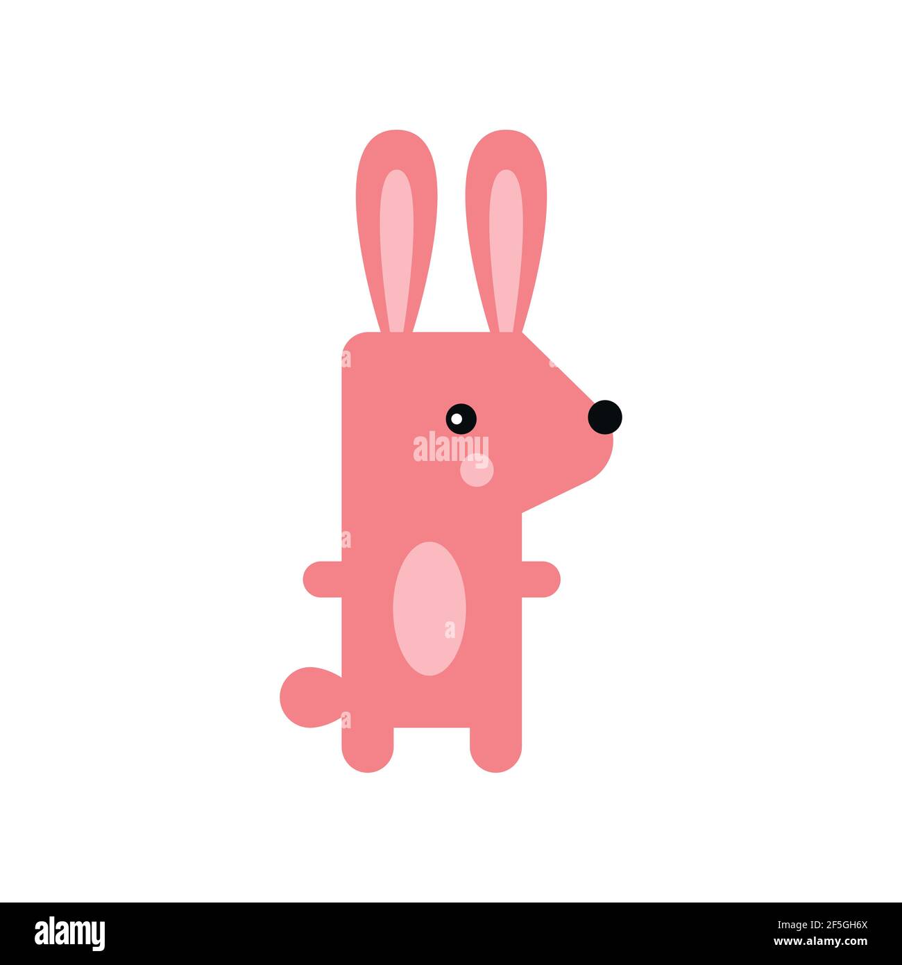 Rabbit cute doodle hand drawn flat vector illustration. Icon. Simple ...