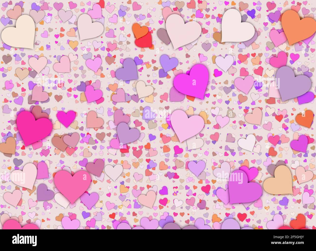 many multicolored small hearts backgrounds. love symbol Stock Photo - Alamy
