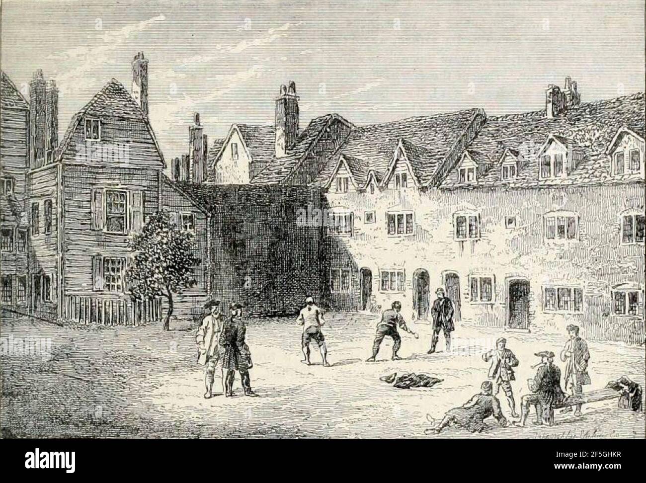 Racquet court, Marshalsea prison, London, 1800 Stock Photo - Alamy