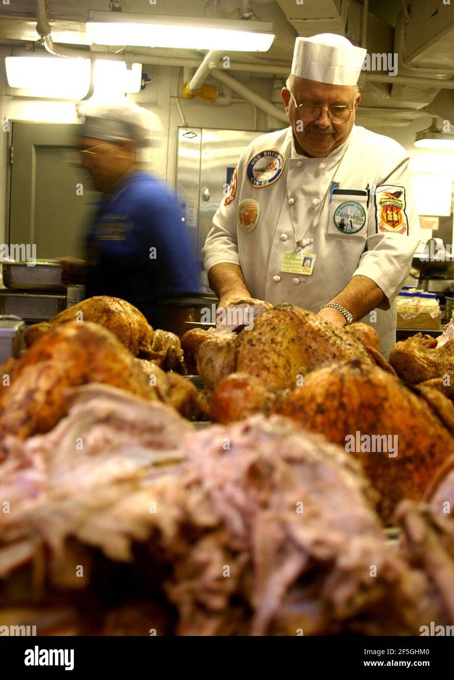 US Navy prepare the Thanksgiving Dinner aboard the aircraft carrier USS ...