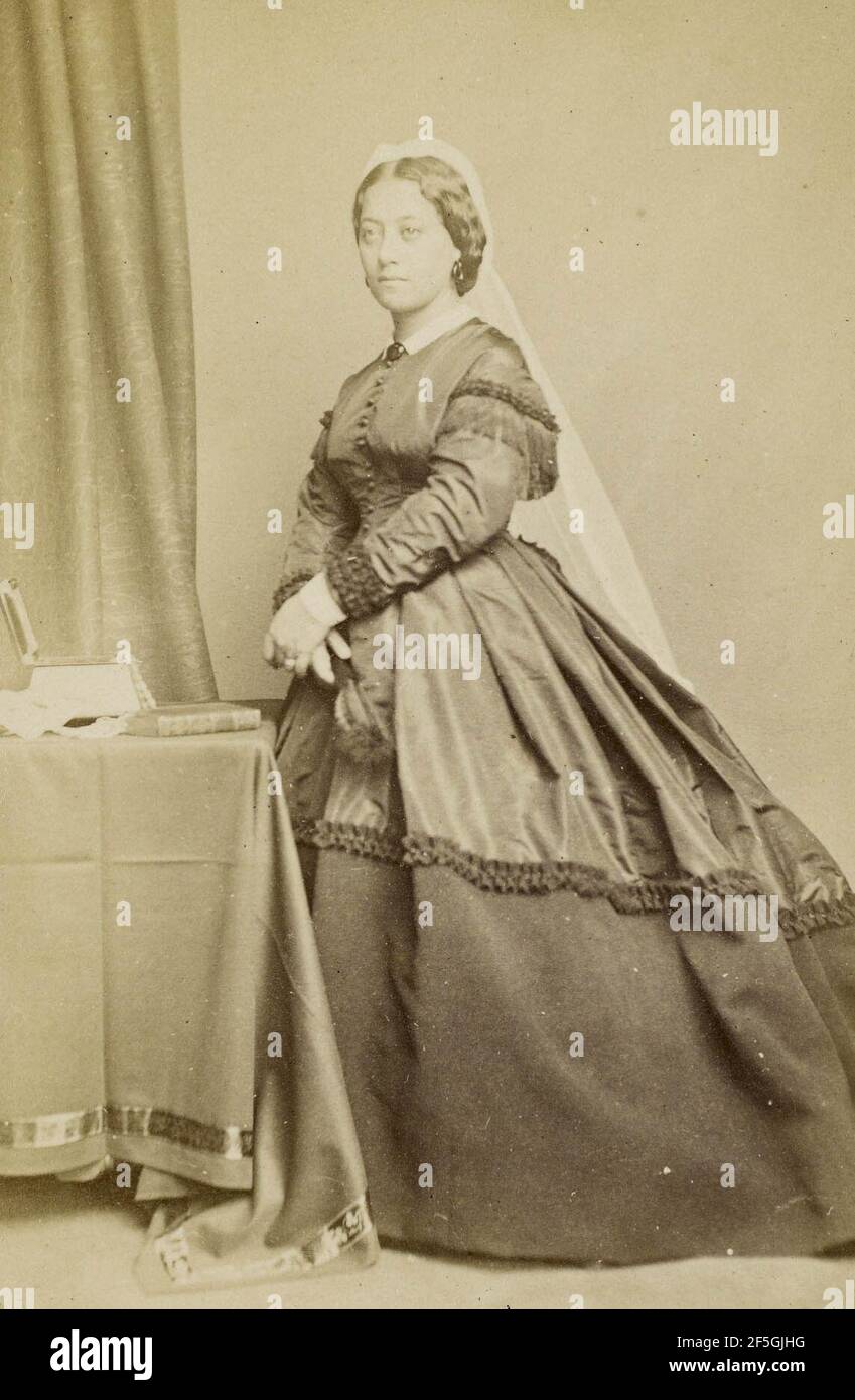 Queen Emma of Hawaii, photograph by John & Charles Watkins, (crop Stock ...