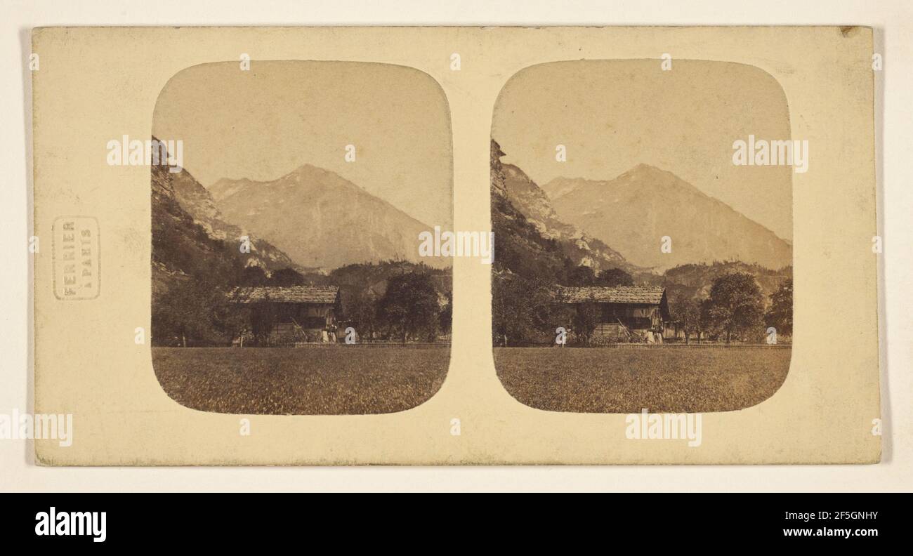 Un Chalet à Meiringen. (Suisse). Claude-Marie Ferrier (French, 1811 ...