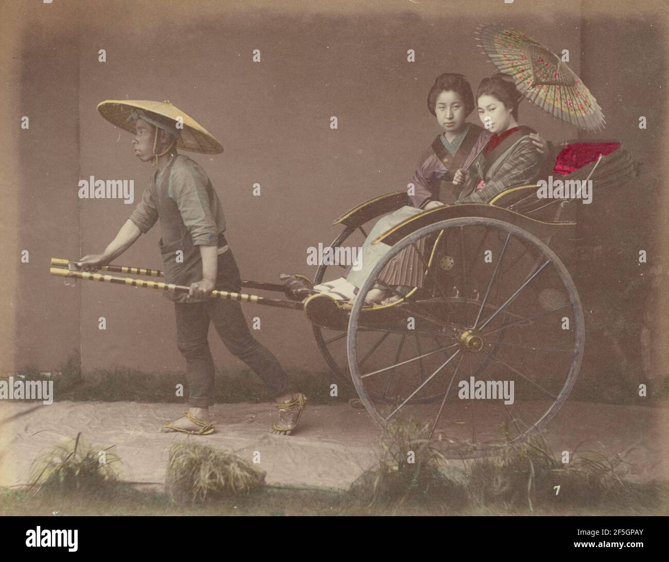 Jinrikishia. Kusakabe Kimbei (Japanese, 1841 - 1934 Stock Photo - Alamy