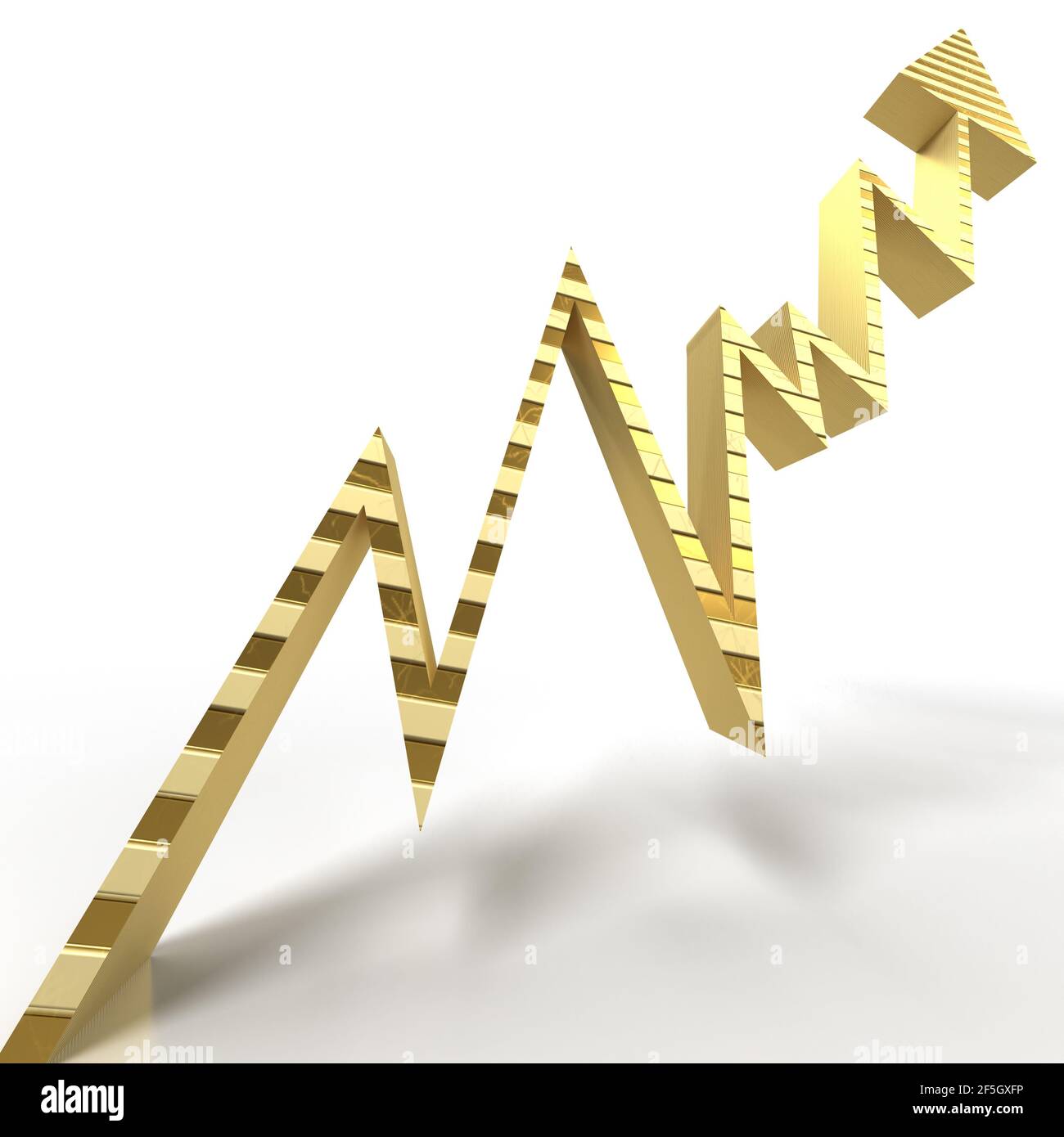 An abstract 3d golden upward trend line arrow background image Stock ...