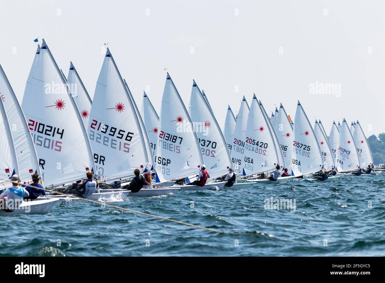 Starting line at the ILCA Laser Radial Youth World Championships 2019 ...