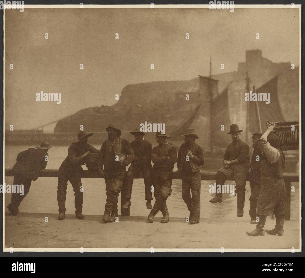 Whitby Fishermen on the pier fence. Frank Meadow Sutcliffe (British ...