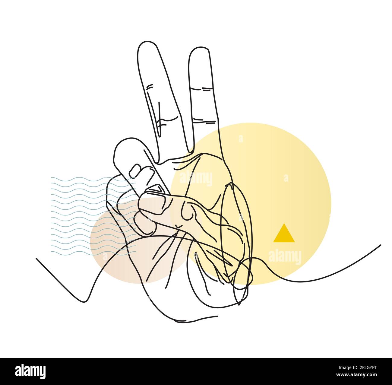 Human Hand - Victory Sign - Illustration as EPS 10 File Stock Vector ...
