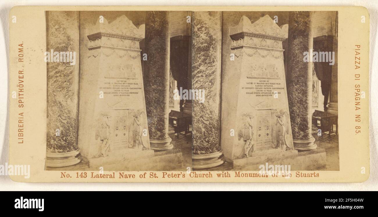 Lateral Nave of St. Peter's Church with Monument of the Stuarts. Joseph ...