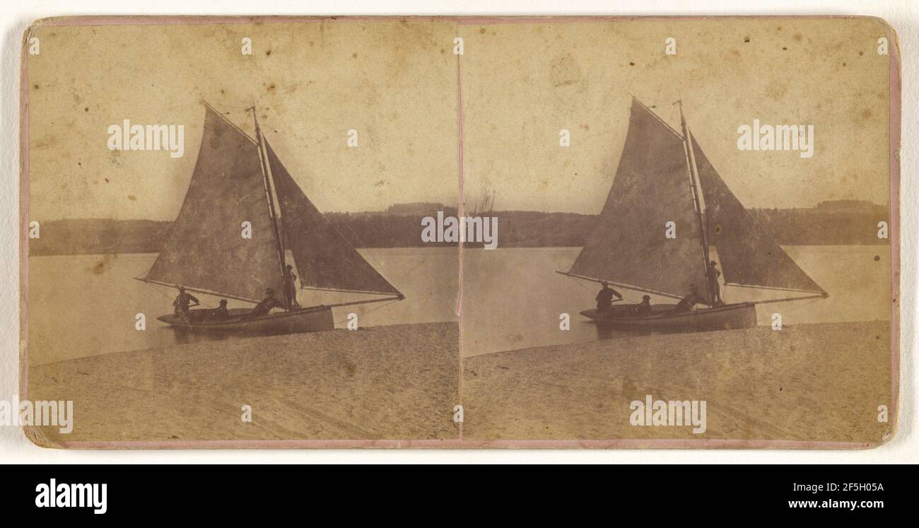 The Sail Boat "Winona," on the Beach Ensenore Glen, N.Y.. S. Hall ...