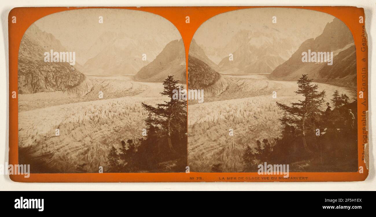 La Mer de Glace Vue du Montanvert. A. Garcin (Swiss, active Geneva ...