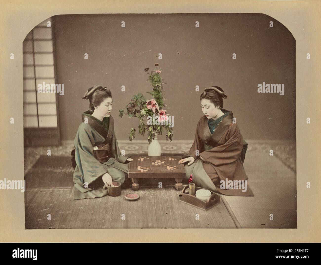 Geisha Playing at Go. possibly Baron Raimund von Stillfried (Austrian ...