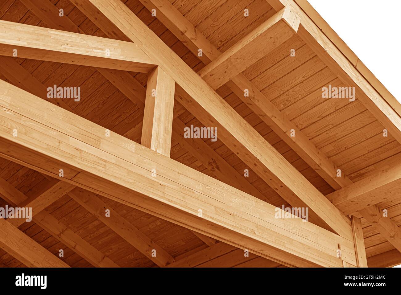 Wooden roof structure. Glued laminated timber roof Stock Photo - Alamy