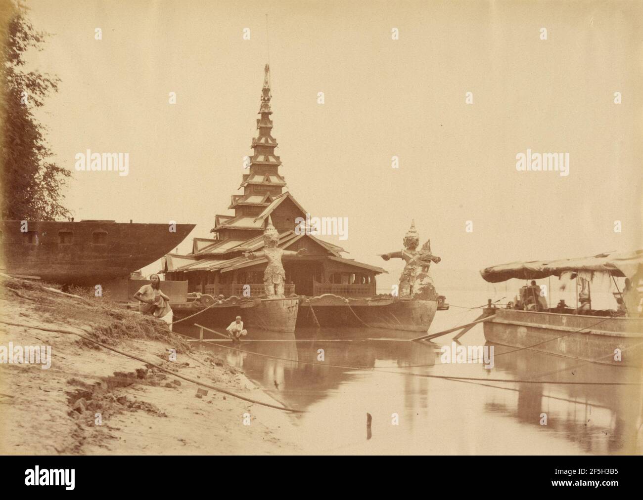 The Floating Palace on the Irrawaddy River. Felice Beato (English, born ...