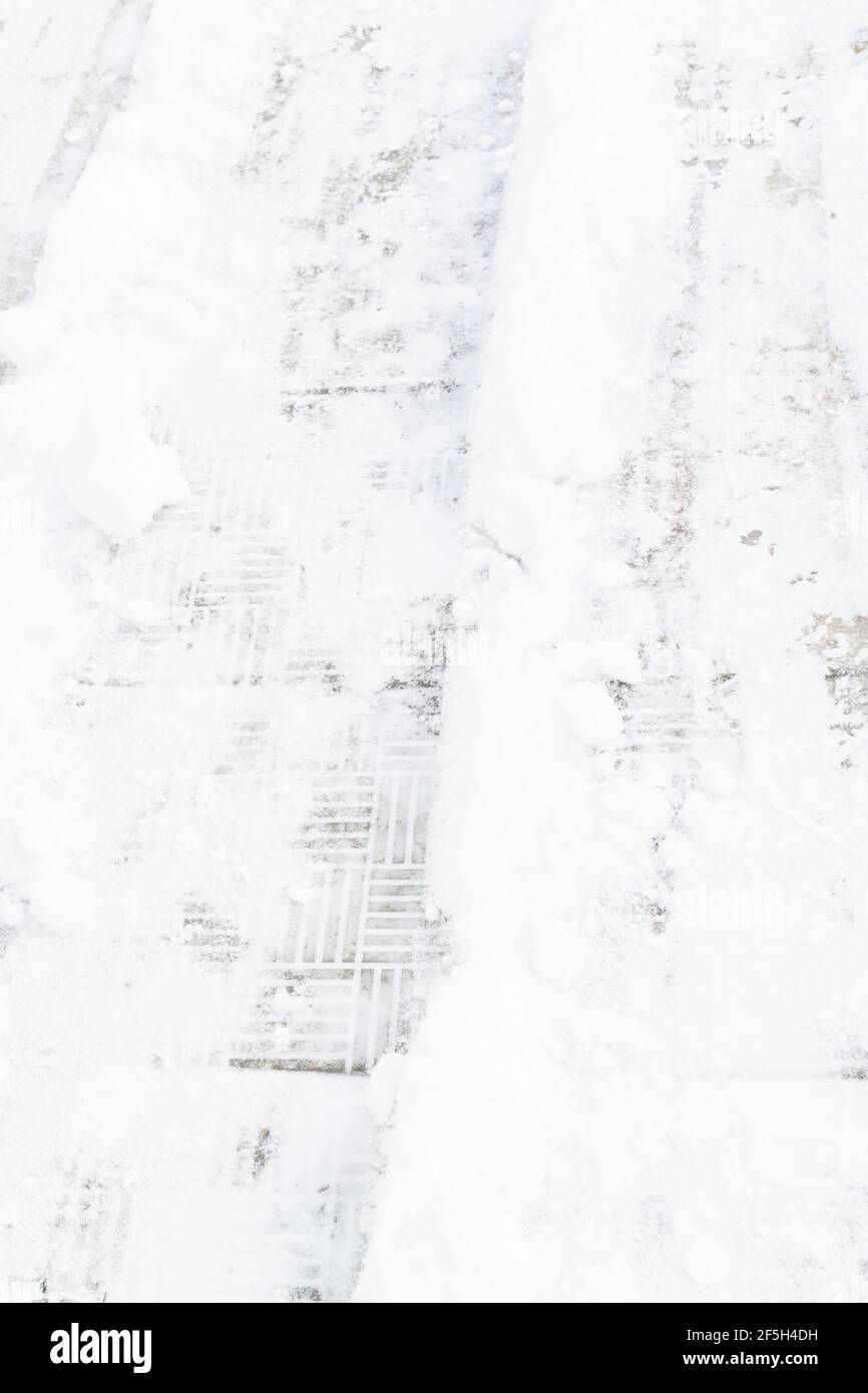 Snow paths cleared of large amounts of snow Stock Photo - Alamy