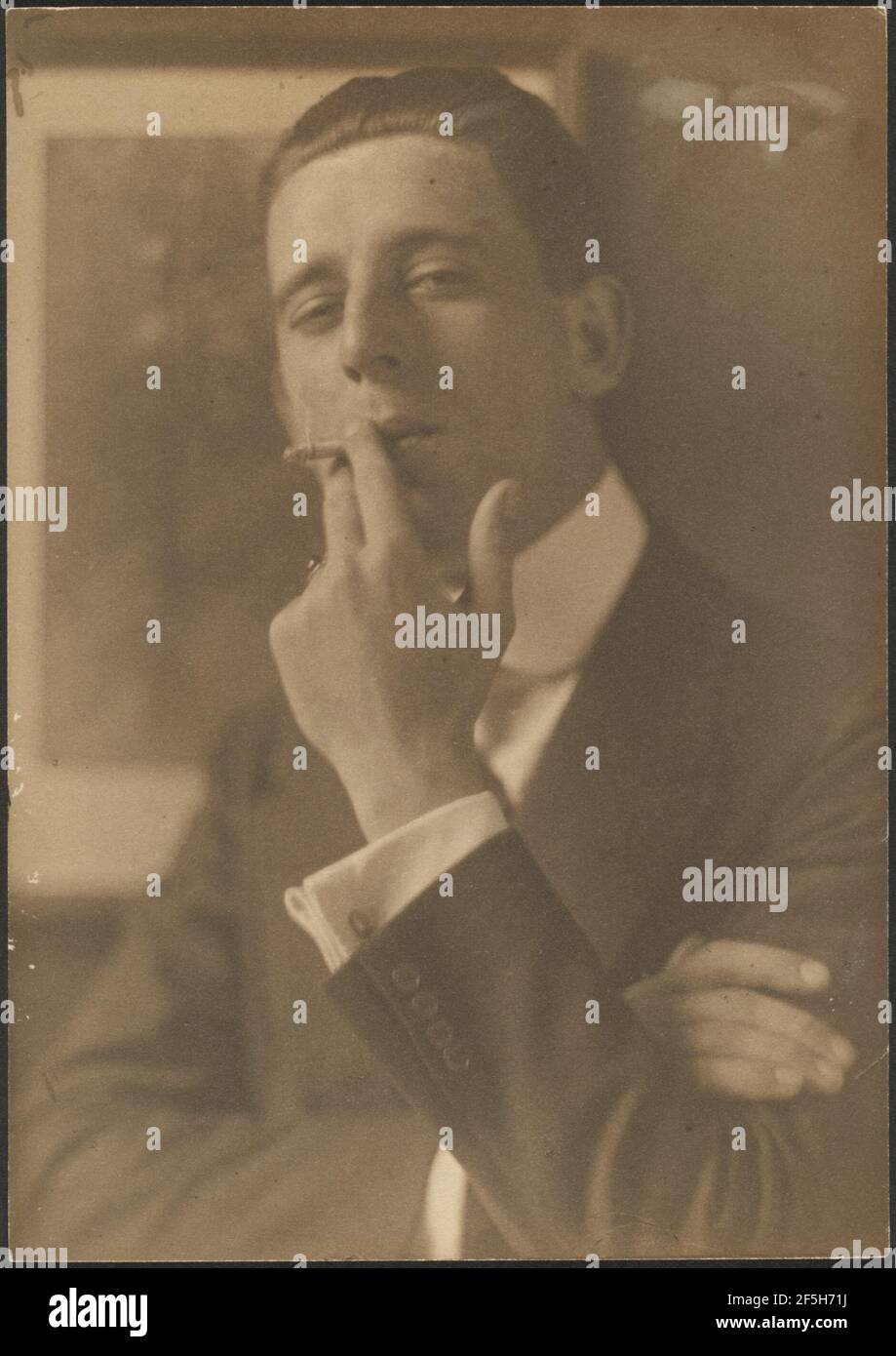 Portrait of a Man Smoking Cigarette. Louis Fleckenstein (American, 1866 ...