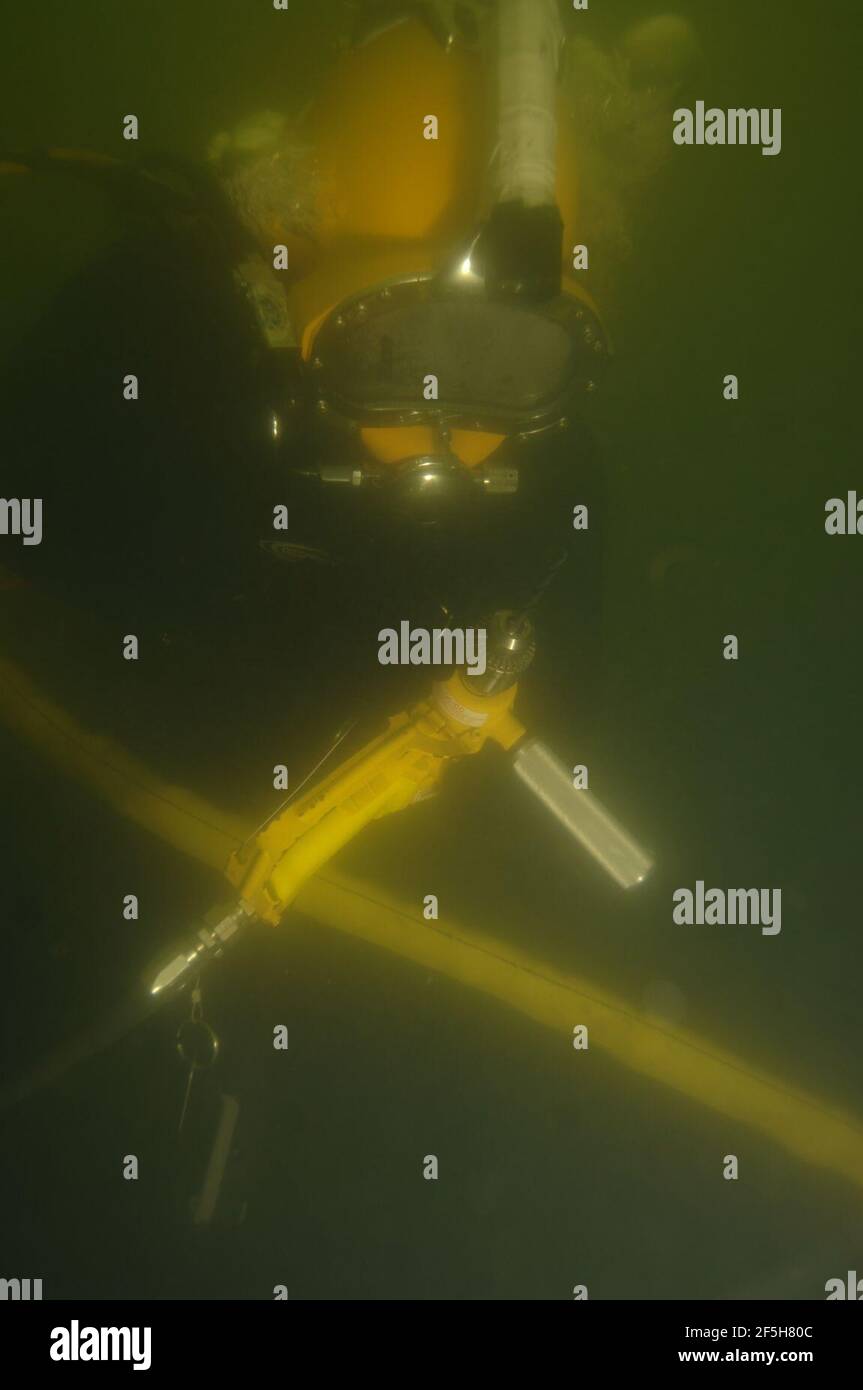 Raising the sunken former Soviet submarine Juliett 484 080614 Stock ...