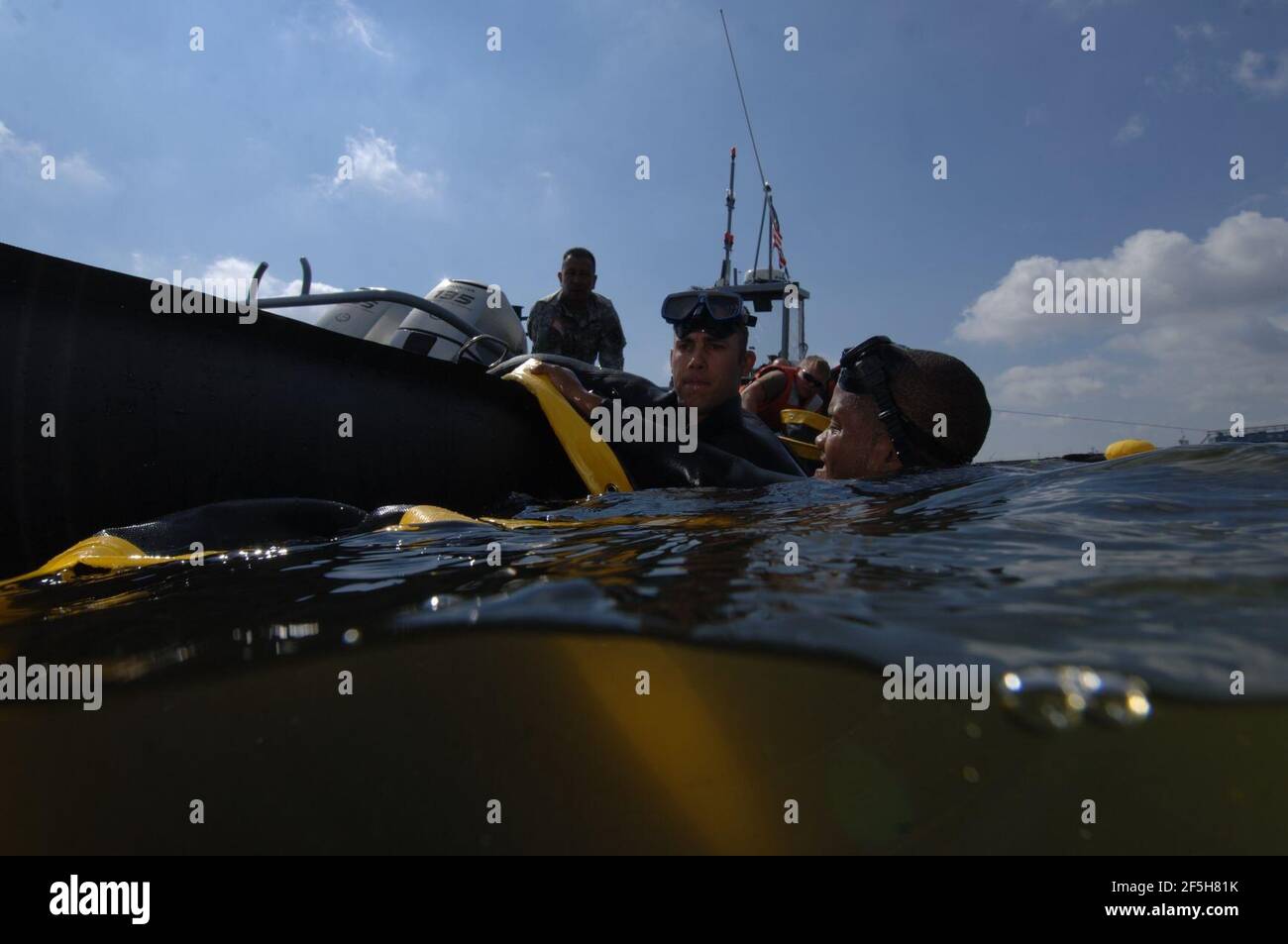 Raising the sunken former Soviet submarine Juliett 484 080619 Stock ...