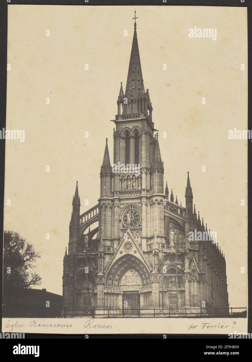 Eglise Bonsecours, Rouen. Jacques Alexandre Ferrier (French, 1831 ...