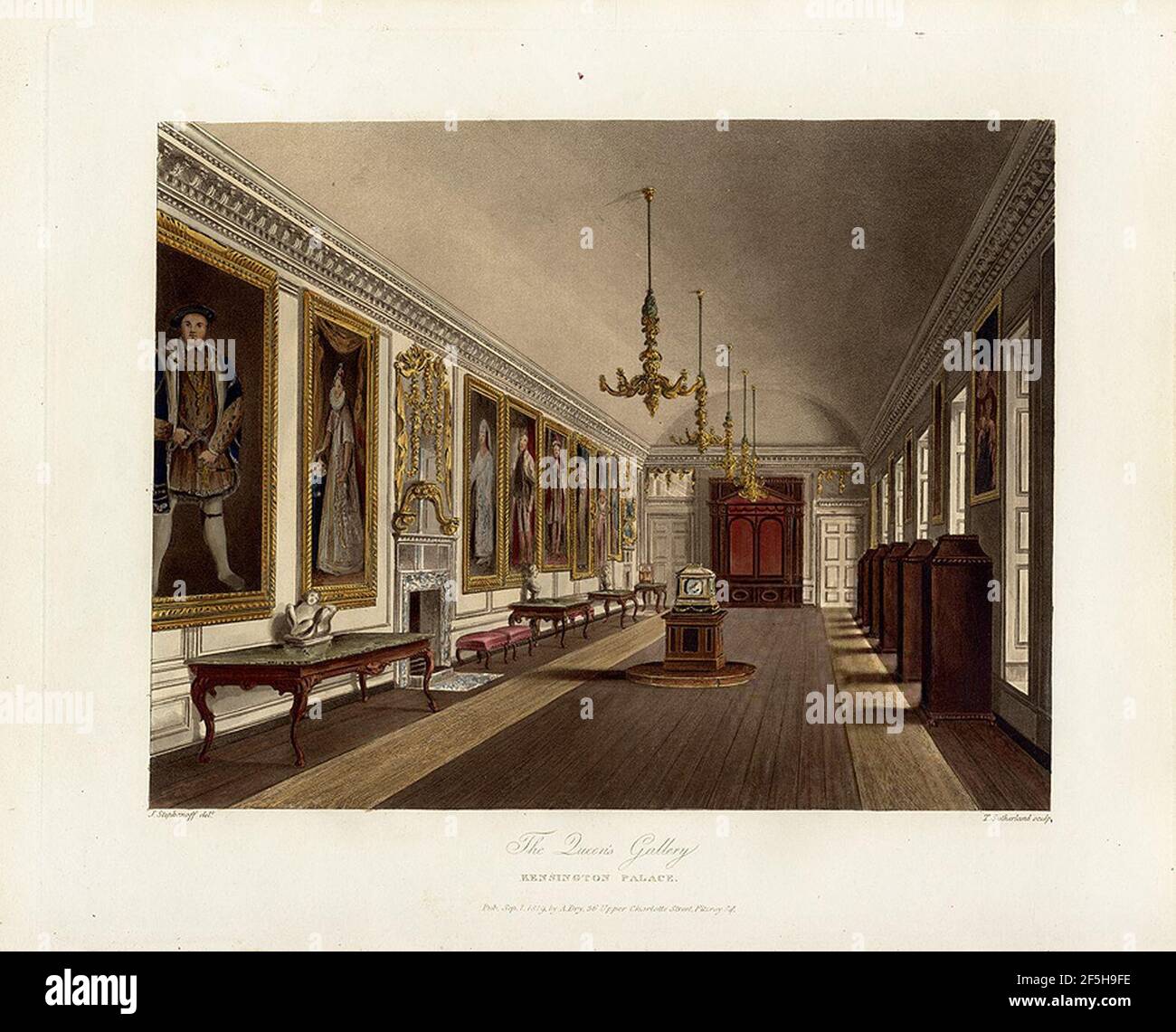 Queen's Gallery, Kensington Palace, from Pyne's Royal Residences, 1819 ...
