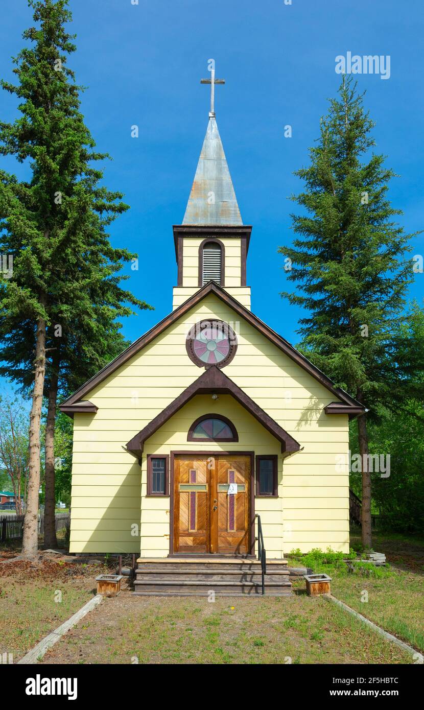 Canada, Yukon, Mayo, Christ the King Church, Catholic Stock Photo - Alamy