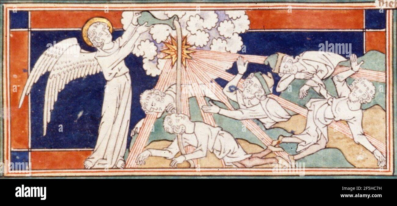 Queen Mary Apocalypse - BL Royal MS 19 B XV f. 30 Fourth vial Stock ...