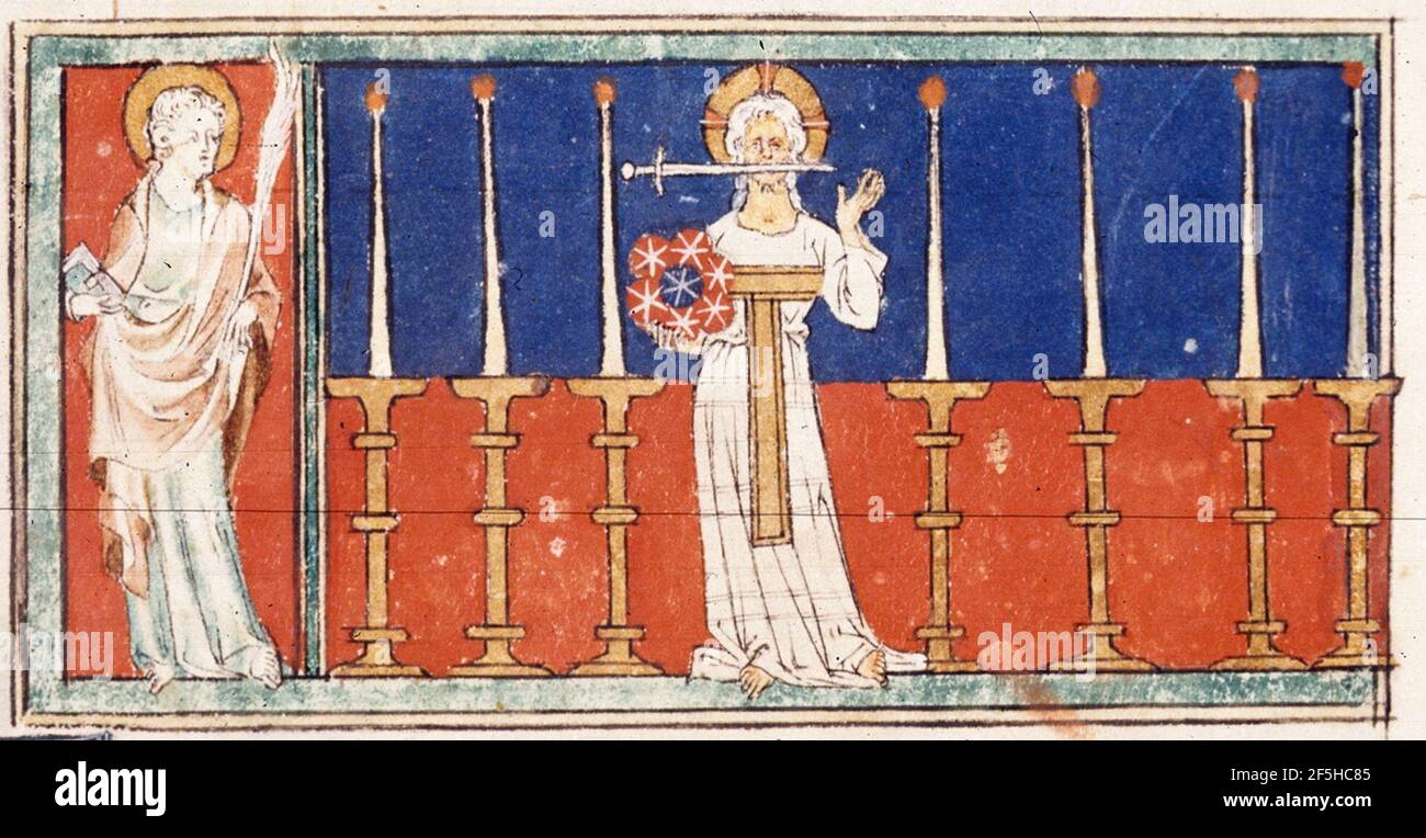 Queen Mary Apocalypse - BL Royal MS 19 B XV f.2 Vision of the 7 ...