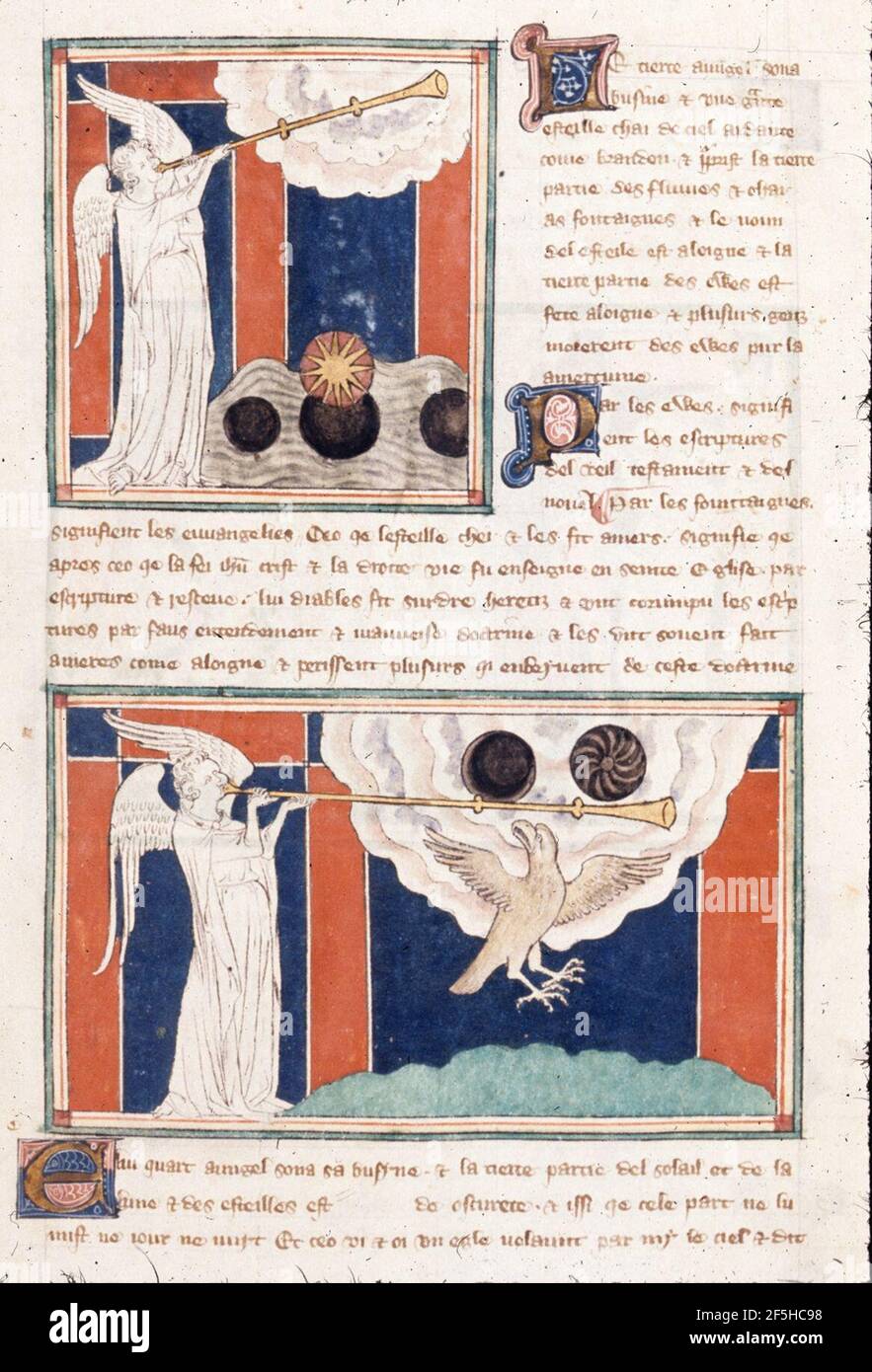 Queen Mary Apocalypse - BL Royal MS 19 B XV f. 15 Third and fourth ...