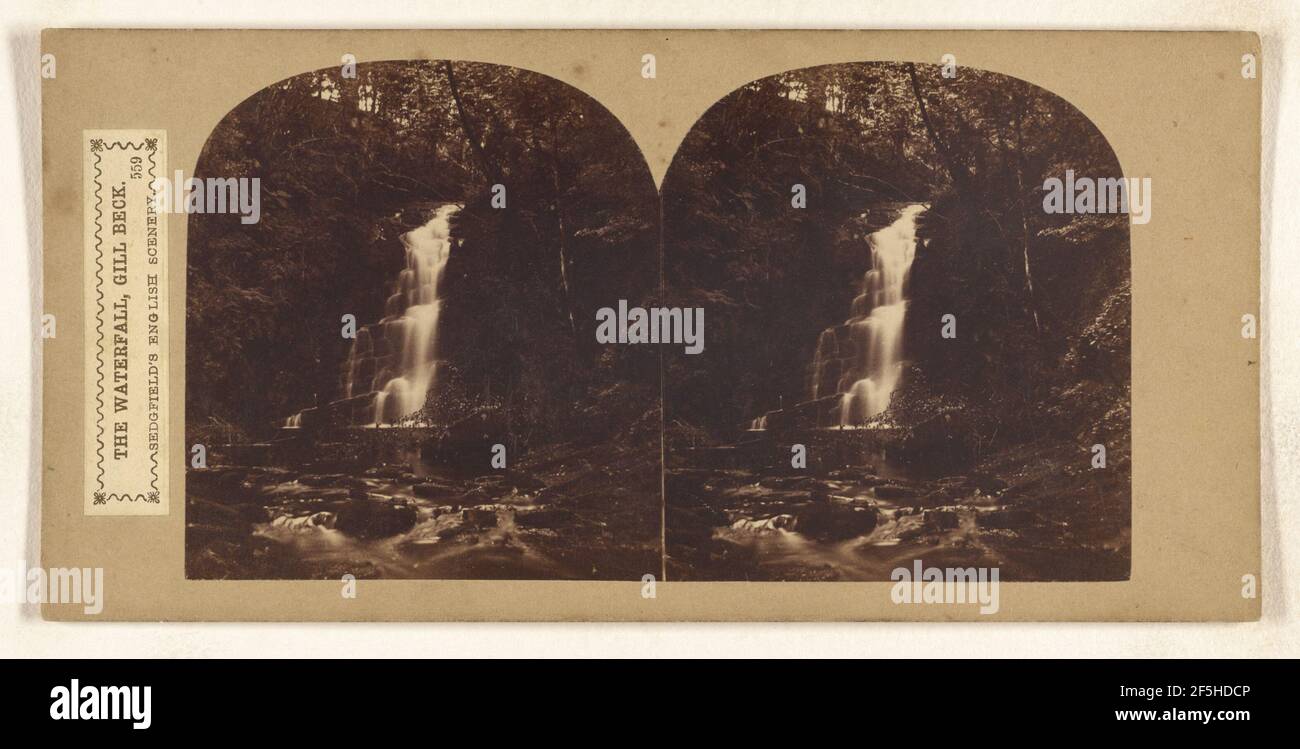 The Waterfall, Gill Beck.. W.R. Sedgfield (English, 1826 - 1902 Stock ...