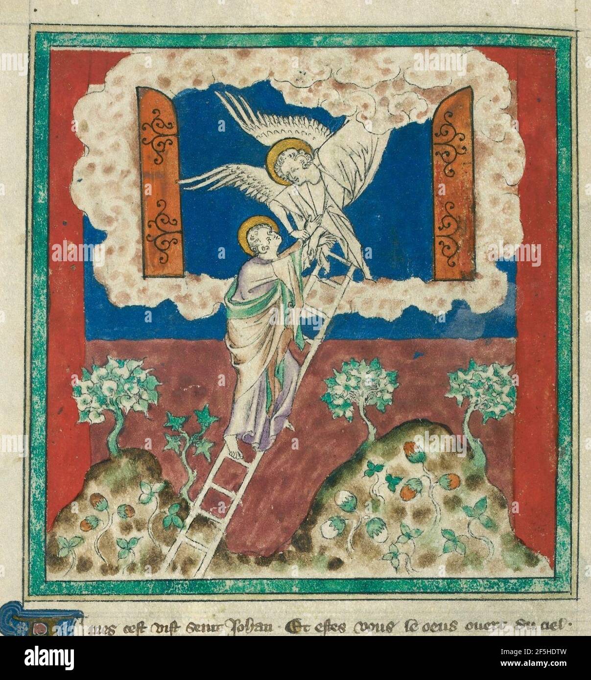 Queen Mary Apocalypse - BL Royal MS 19 B XV f. 5v - Door opened in ...