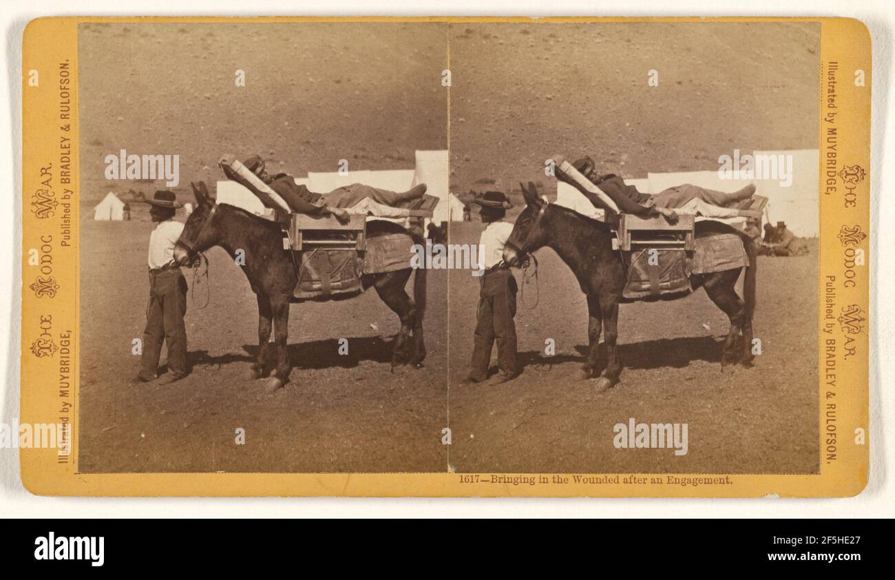 Bringing in the Wounded after an Engagement.. Eadweard J. Muybridge ...