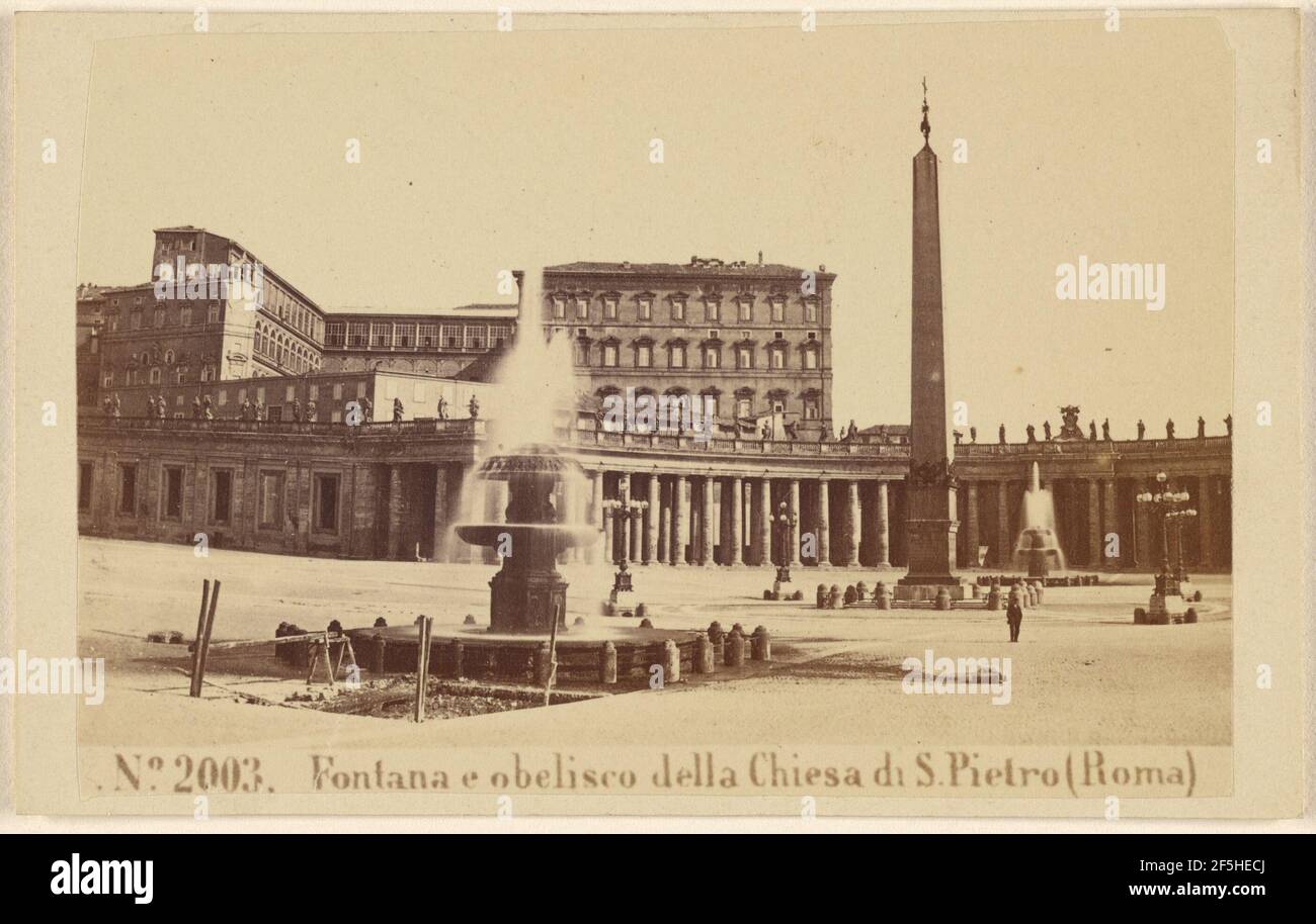 Fontana e obelisco della Chiesa di S. Pietro (Roma). Sommer & Behles ...