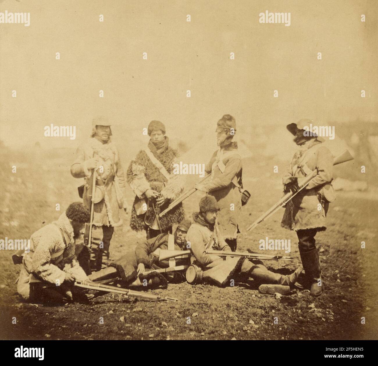 Men of the 68th Regiment - Winter Dress.. Roger Fenton (English, 1819 ...