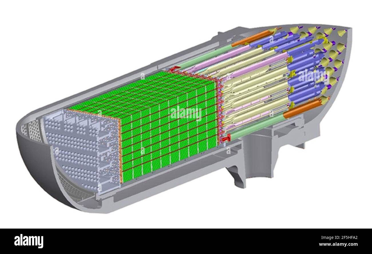 Quarter-core virtual geometry model of a PWR Stock Photo - Alamy