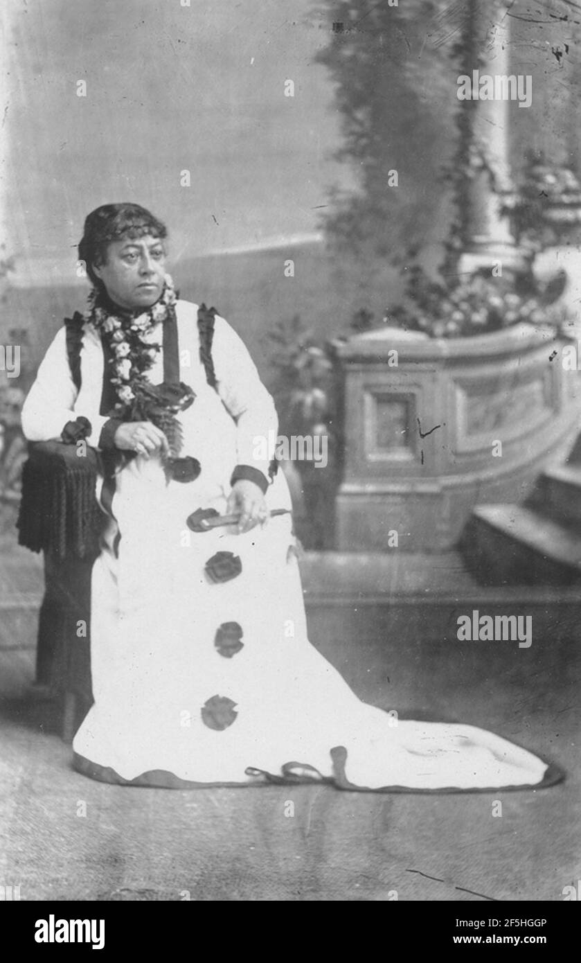 Queen Emma of Hawaii, photograph by A. A. Montano Stock Photo - Alamy