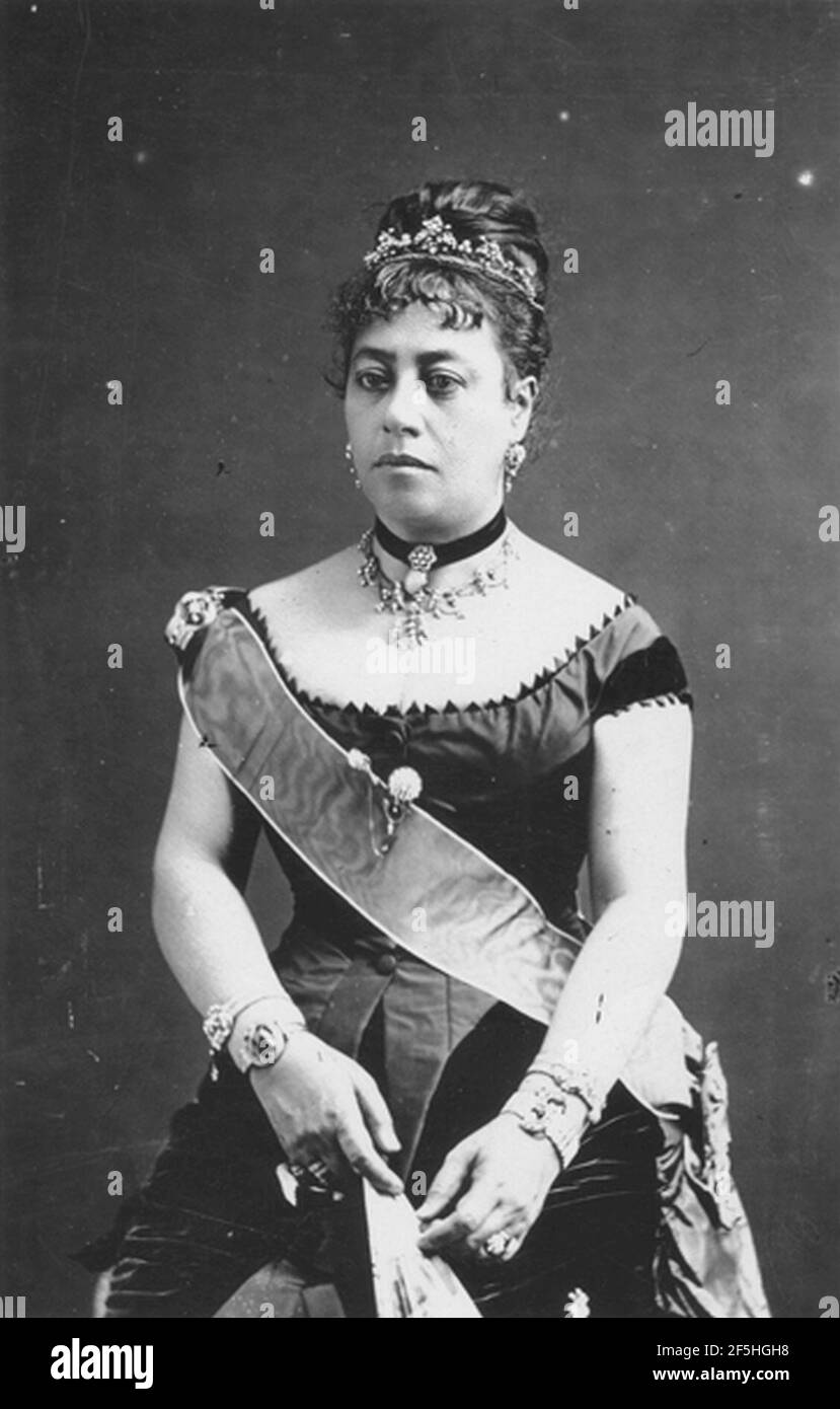 Queen Emma of Hawaii, photograph by A. A. Montano Stock Photo - Alamy
