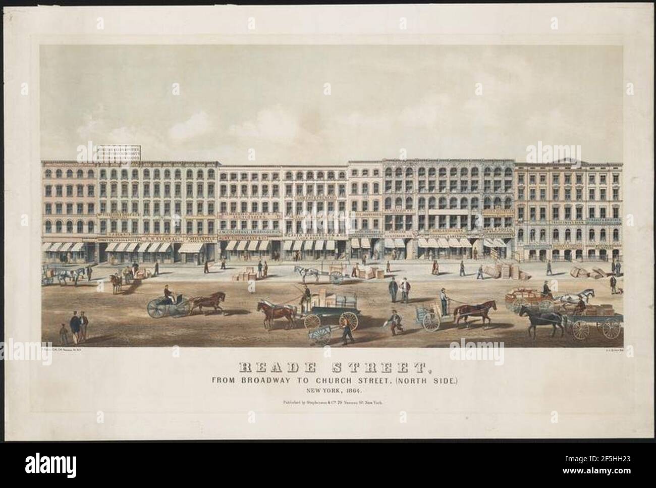 Reade Street, New York City, 1864 Stock Photo - Alamy