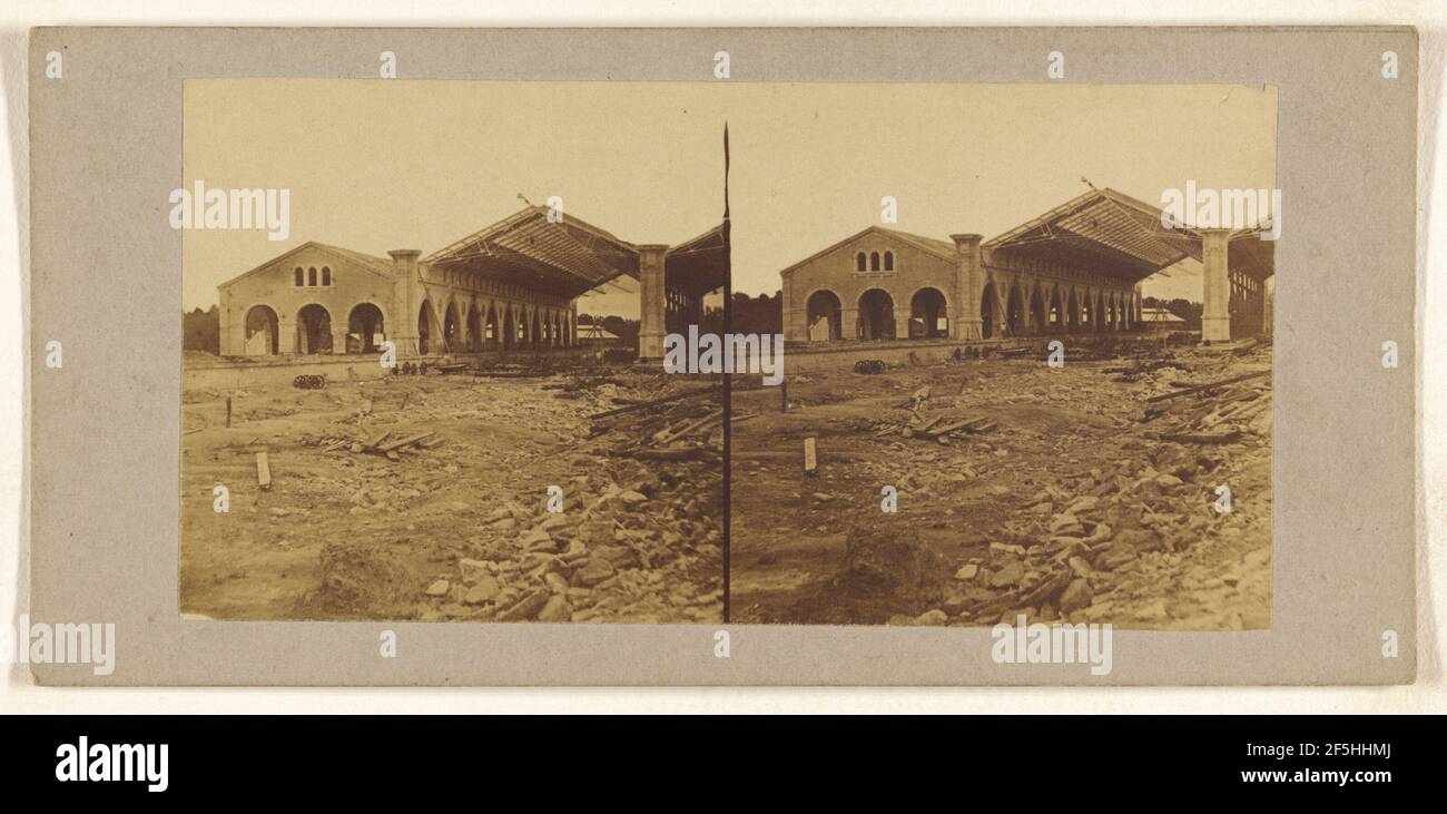 Exterior of unidentified railway station. Unknown Stock Photo - Alamy