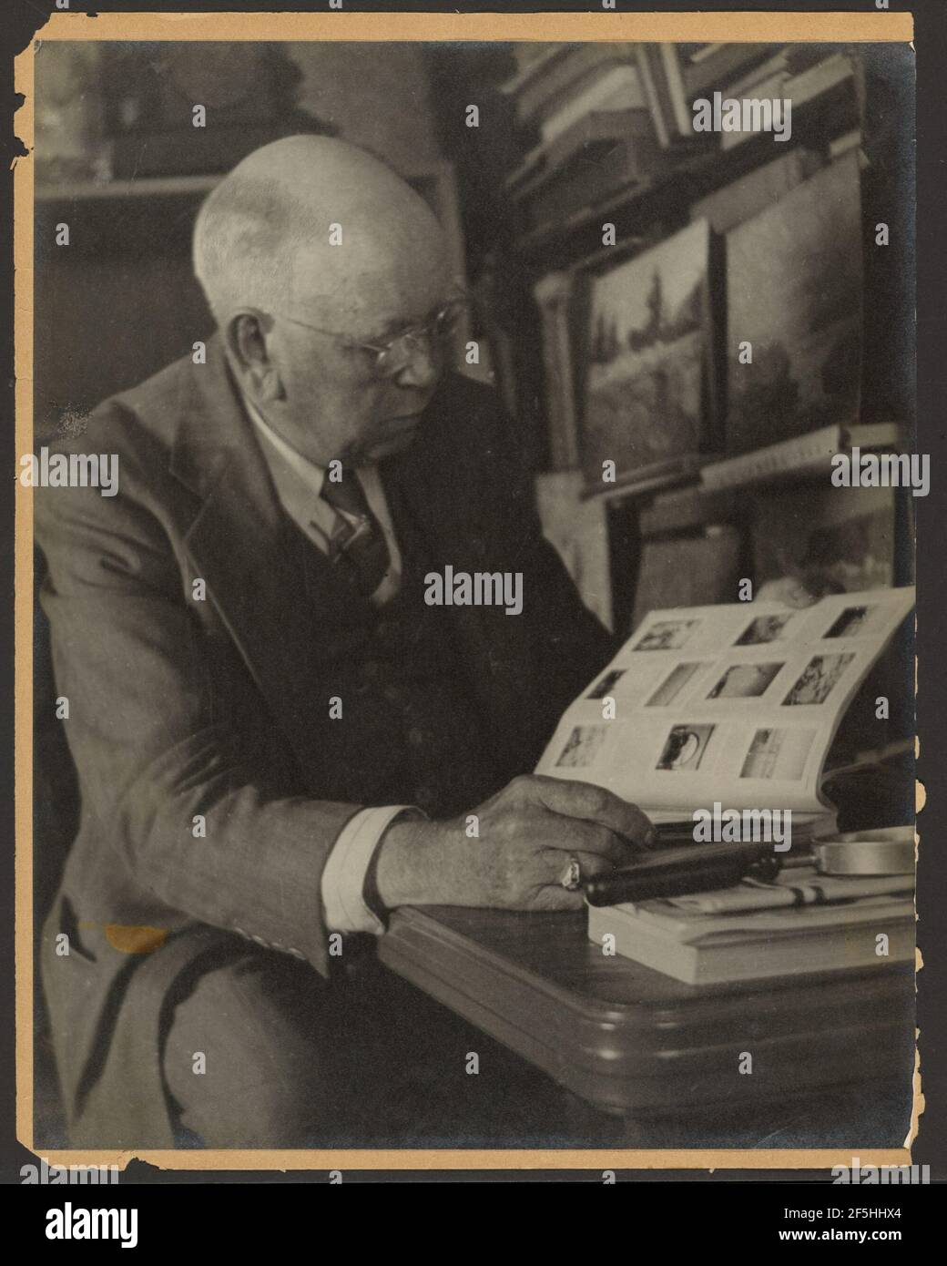 Portrait of a Man Reading Magazine. Louis Fleckenstein (American, 1866 ...