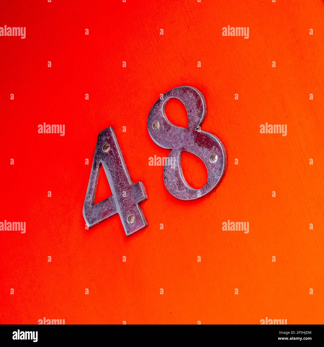 London UK, March 26 2021, Close Up Of A Red Painted Door With The ...