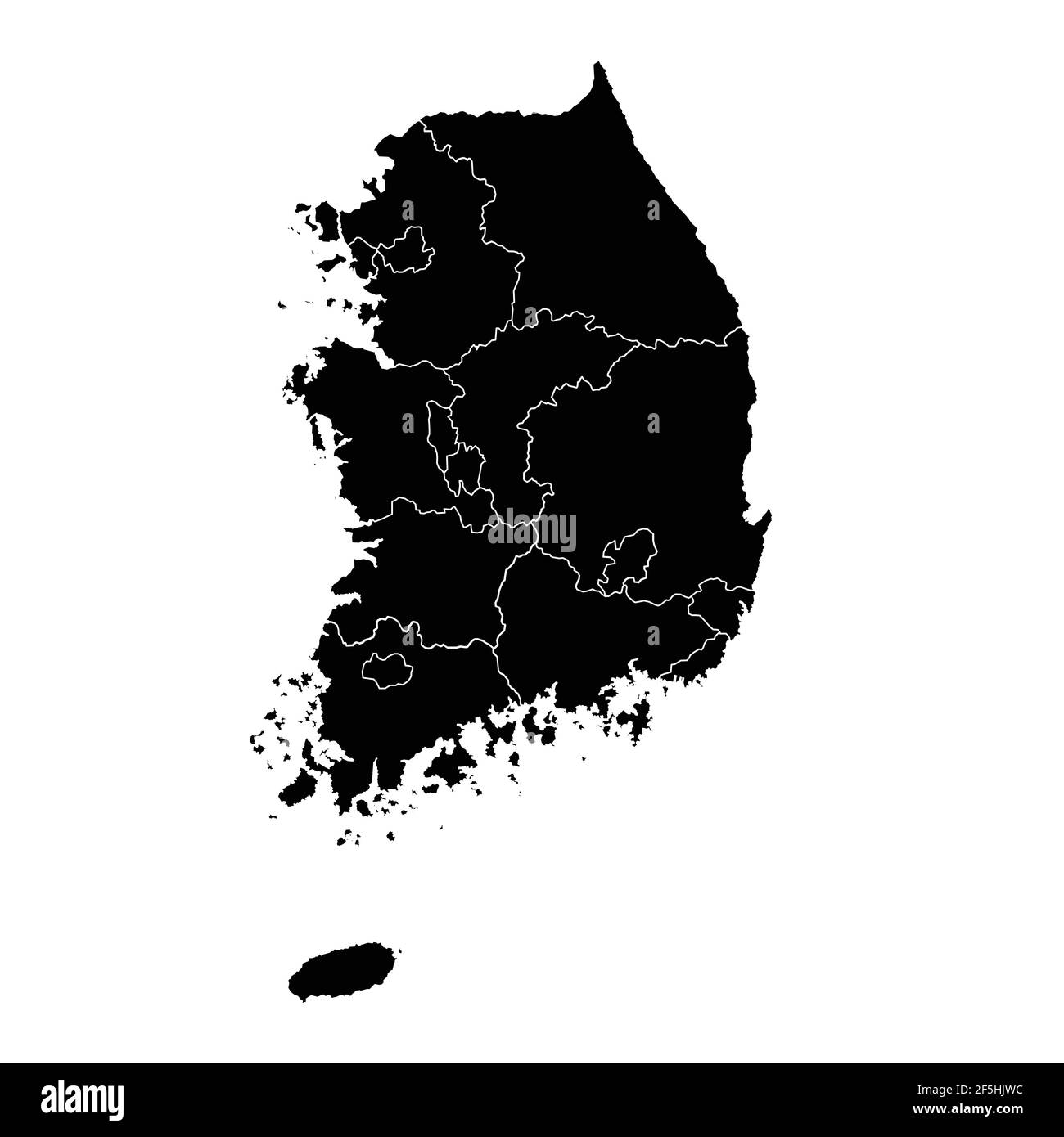 South Korea country map vector with regional areas Stock Vector Image ...