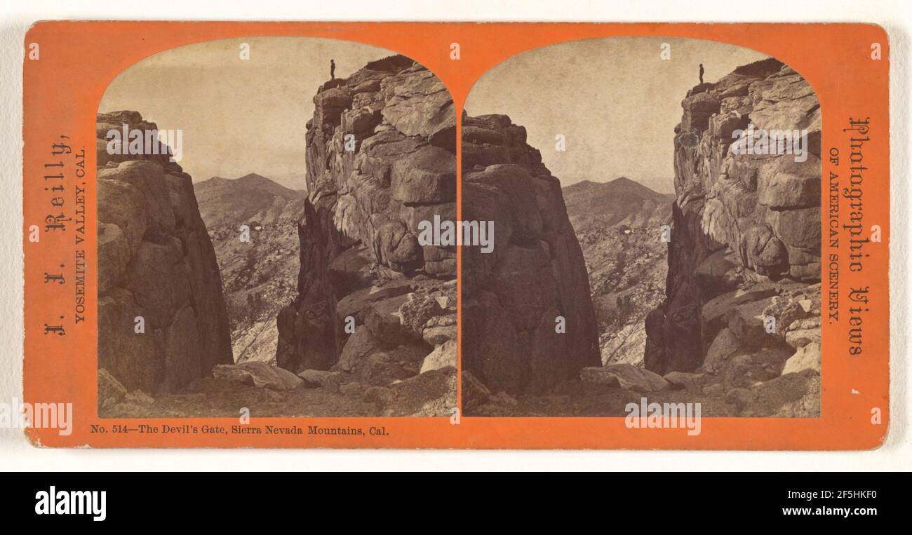 The Devil's Gate, Sierra Nevada Mountains, Cal.. J.J. Reilly (American, born Scotland, 1838 ...